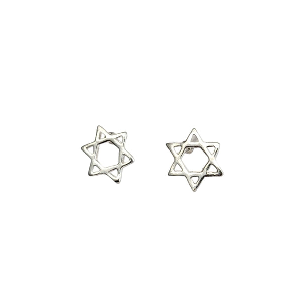 Sterling Silver Jewish Star of David Stud Earrings - JewelryJudaica