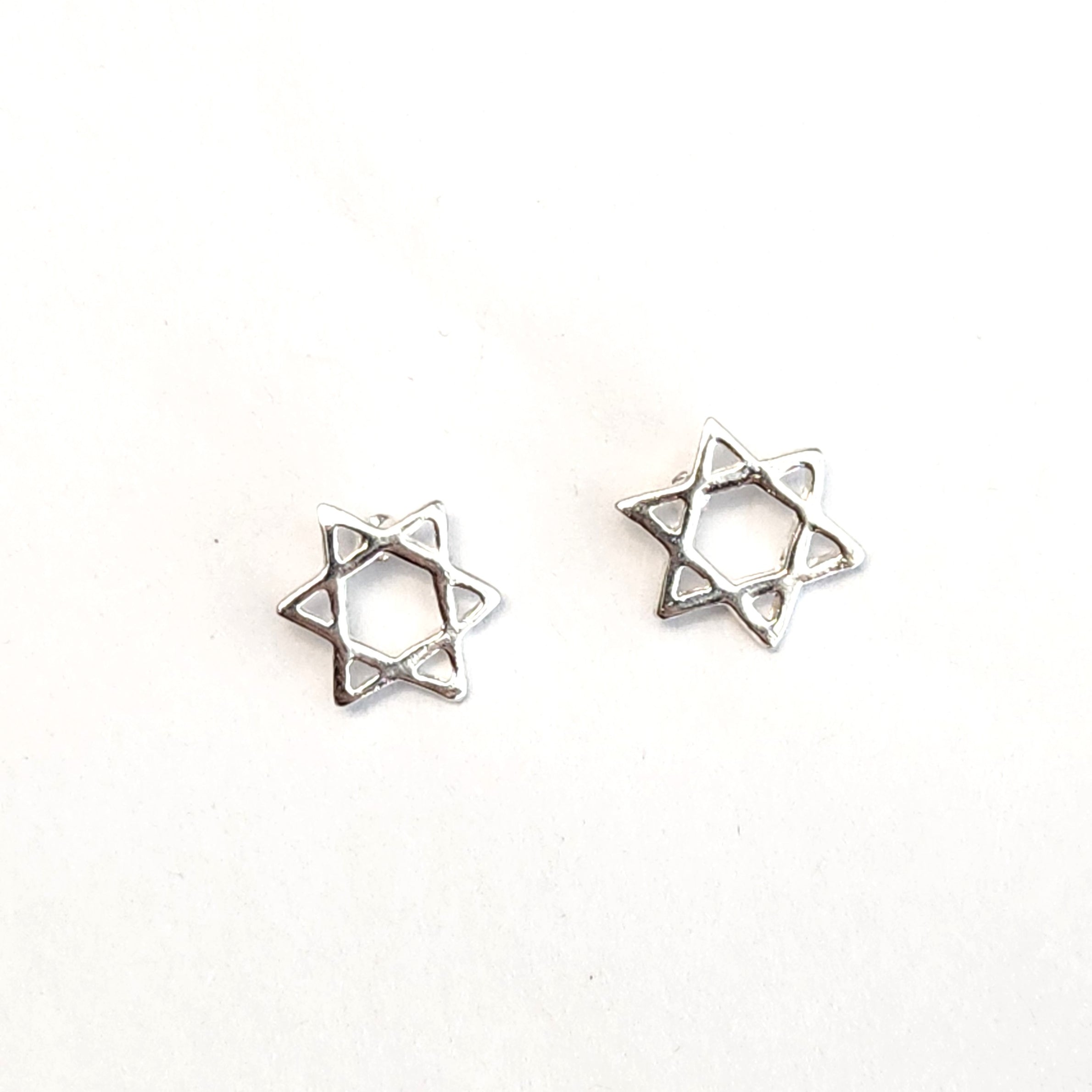 Sterling Silver Jewish Star of David Stud Earrings - JewelryJudaica