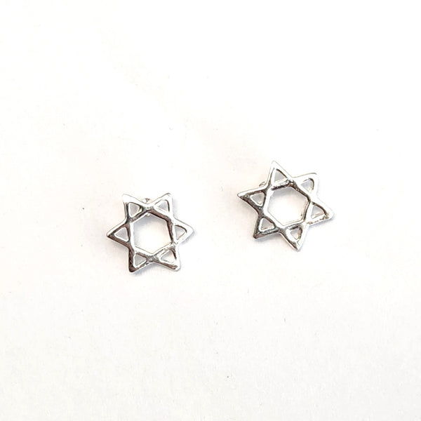 Sterling Silver Jewish Star of David Stud Earrings - JewelryJudaica