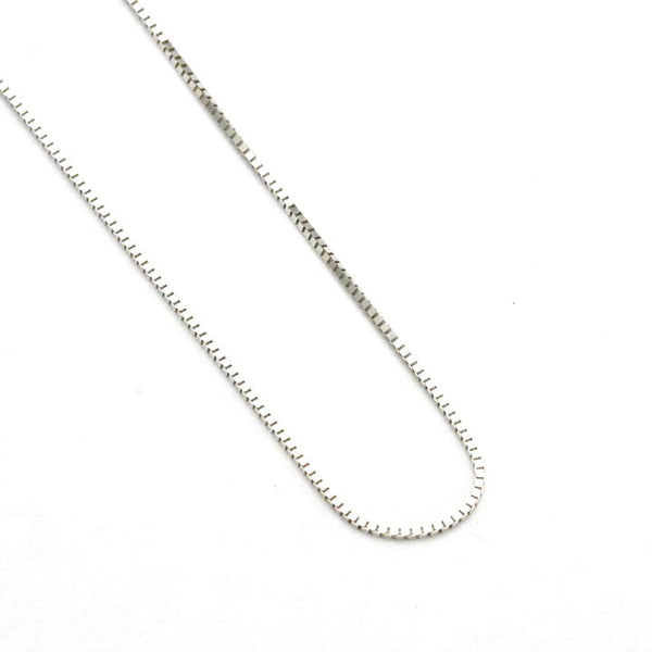 14k White Gold Box Chain Medium - JewelryJudaica