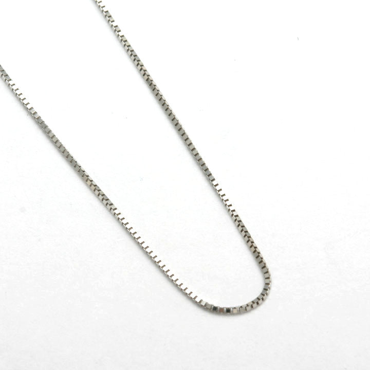 14k White gold Fine Box Chain - JewelryJudaica