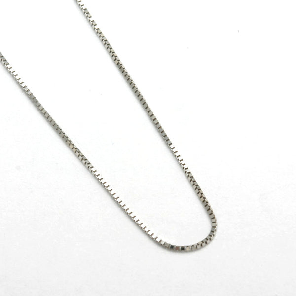 14k White gold Fine Box Chain - JewelryJudaica